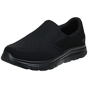 Skechers Men's Black Flex Advantage Slip Resistant Mcallen Slip On - 9.5 D(M) US