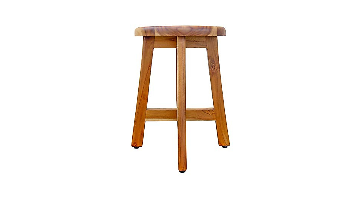 EcoDecors Shoji Teak Shower Stool 18" High Solid Teak Wood Shower Stool ...