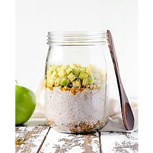 Le Parfait Screw Top Jar Wide Mouth French Glass Jar | Ideal for Food and Soup Storage, Canning, Flour, Brown Sugar, and other Baking Supplies (1L/32oz, Single, Orange)