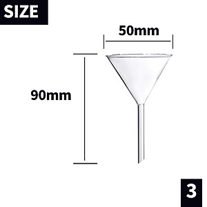 Young4us Glass Funnel Set, 4 Pcs Lab Borosilicate Glass Funnels, 100mm (170mm Length), 75mm (130mm), 50mm (90mm) & 40mm (70mm) Diameter