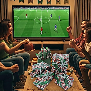 100 Sheets Football Pattern Tissue Paper, 20x14in Green Brown Football Art Tissue Paper for Sports Themed Party Gift Wrapping Thanksgiving Day Party Decor Gift Bag Fillers