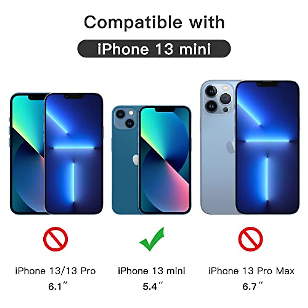 JETech Full Coverage Screen Protector for iPhone 13 mini 5.4-Inch, 9H Tempered Glass Film Case-Friendly, HD Clear, 3-Pack