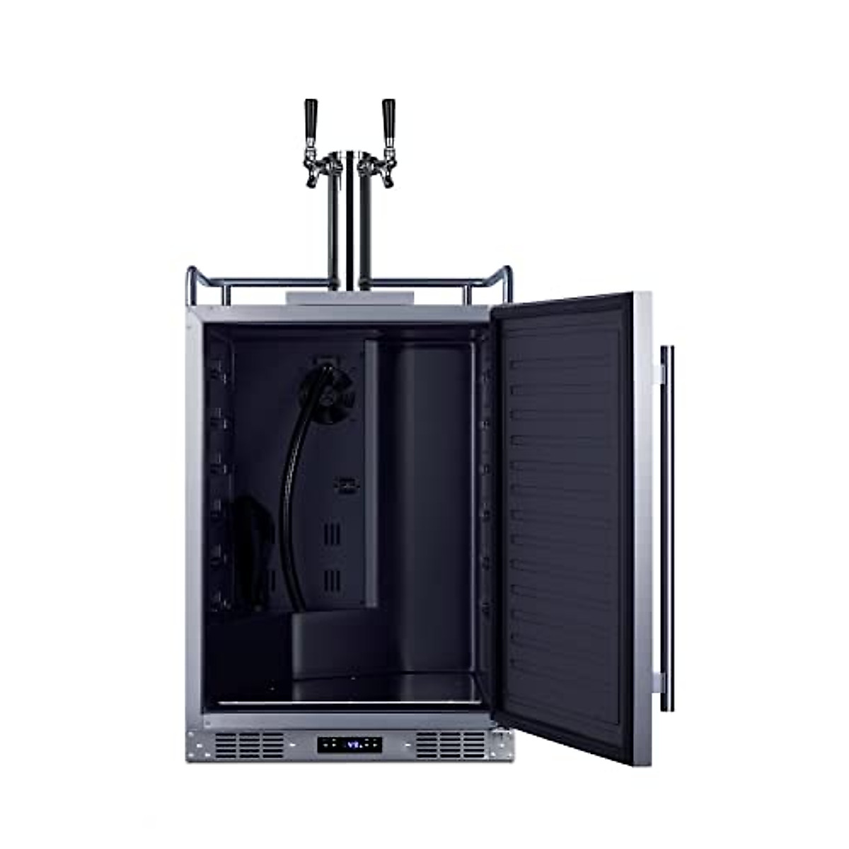 Summit SBC683OSTWIN 24" Wide Built-in or Freestanding Outdoor Beer Kegerator, Dual Tap, Weatherproof, Automatic Defrost, Digital Thermostat, Tap Cool System, Adjustable Shelves, four Casters