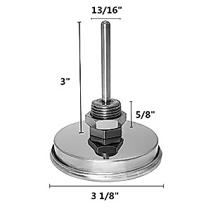 3 1/8 inch BBQ Thermometer Gauge 2 Pcs Charcoal Grill Pit Smoker Temp Gauge Grill Thermometer Replacement for Oklahoma Joe's Smokers, and Smoker Wood Charcoal Pit, Large Face Grill Thermometer
