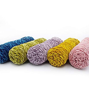 Dsxnklnd Velvet Chenille Yarn for Hand-Knitted Crochet Thread DIY Craft Scarf Sweater