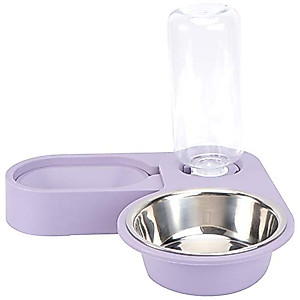 Balacoo Dog Water Food Bowl Set Automatic Pet Food Water Dispenser Rotating Corner Folding Dog Bowl for Cat Puppy Small Dogs (Purple) Rabbit Food Bowl