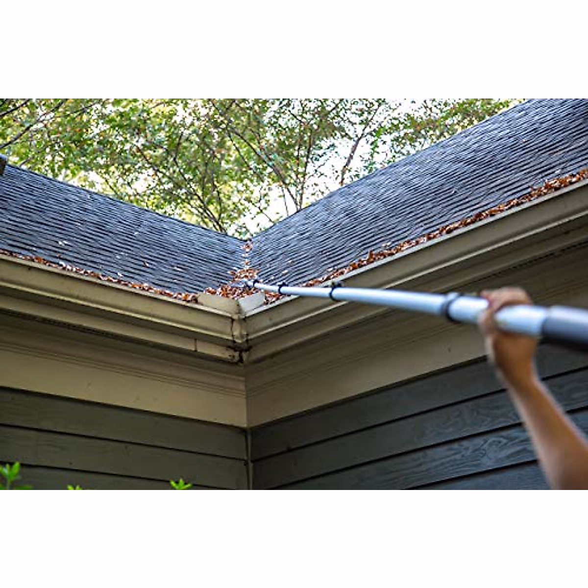 DocaPole 4 inch Roof Rake & Shrub Rake // Extension Pole Roof Rake Attachment // for Roof Raking and Detailed Shrub Raking Under Bushes and in Flower Beds // Flower Bed Rake // Small Rake Attachment