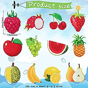 36 Pcs Tutti Frutti Wooden Hanging Ornaments Tropical Fruit Hanging Decor Summer Party Supplies Hawaiian Party Decorations Strawberry Pineapple Cherry Watermelon Lemon for Birthday Luau Beach