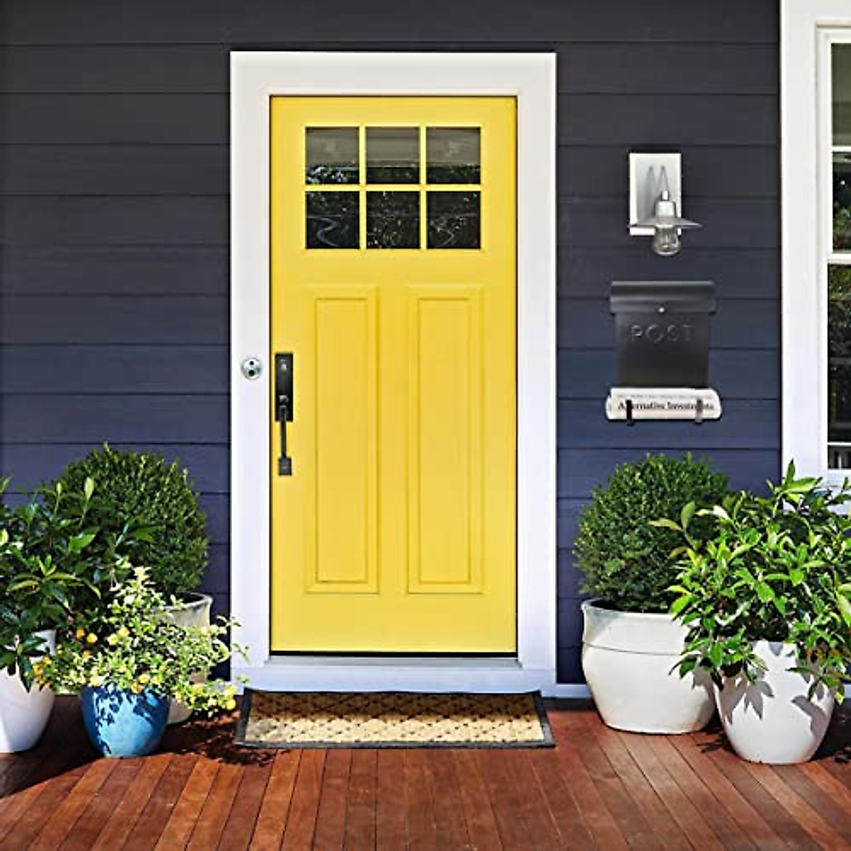 NACH Mailboxes for Outside Wall Mount, 12 x 11.2 x 4.5 inch, Black Mailbox, Waterproof Mailbox with Outdoor Newspaper Holder - The Euro Mailbox