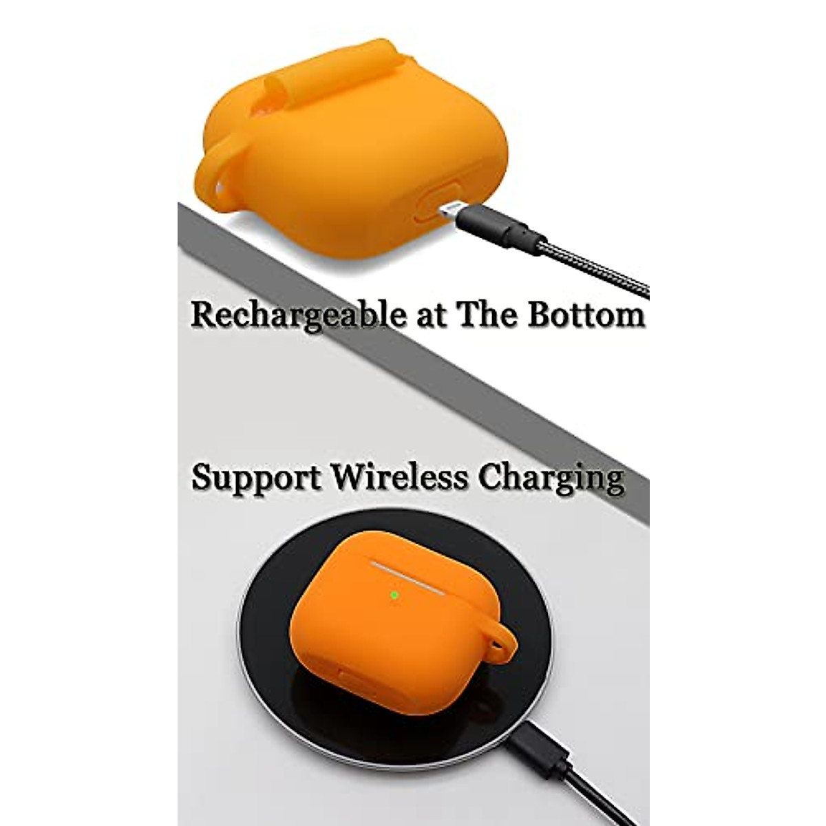 CrCrYBL Airpods 3 Case 2021 Newest, Thicken Protective Silicone Case with Keychain Compatible with Airpods 3 Charging Case, [Visible Front LED], Anti-Fingerprint,Dustproof,Easy Outdoor (Milk Tea)