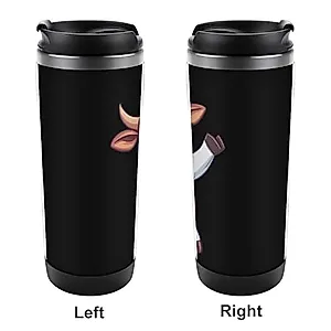 Cute Cow Dancing Travel Coffee Mug Reusable Insulated Drinking Cup with Lid for Home Outdoor Works 13 Oz