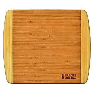 Dad Gift – Grillin Great Engraved 2-Tone Bamboo Cutting Board Custom Made For Grilling Fathers Day Birthday Christmas Grandpa Pop Pop Gifts From Grandkids Grandchildren (11.5x13.5)