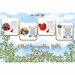 Lola Bella Gifts and Spoontiques Cardinal Wind Chime and Red Feathered Soul Poem Card Red Box Sympathy Grief Memorial Gift