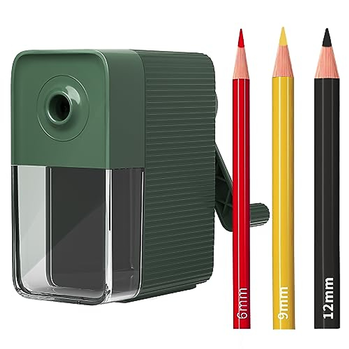 ZMOL Manual Pencil Sharpeners,Handheld Pencil Sharpener for Kids & Large Colored Pencils，Long Point Pencil Sharpener Artist，Jumbo Pencil Sharpeners for School Classroom
