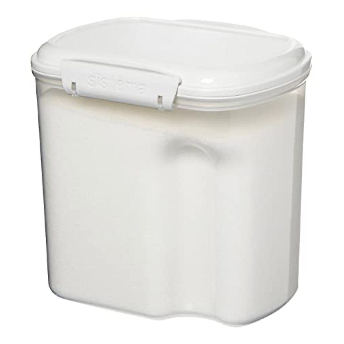 Sistema Flour and Sugar Storage Containers for Pantry with Lids and Measuring Cup, Dishwasher Safe, 10.2-Cup, White