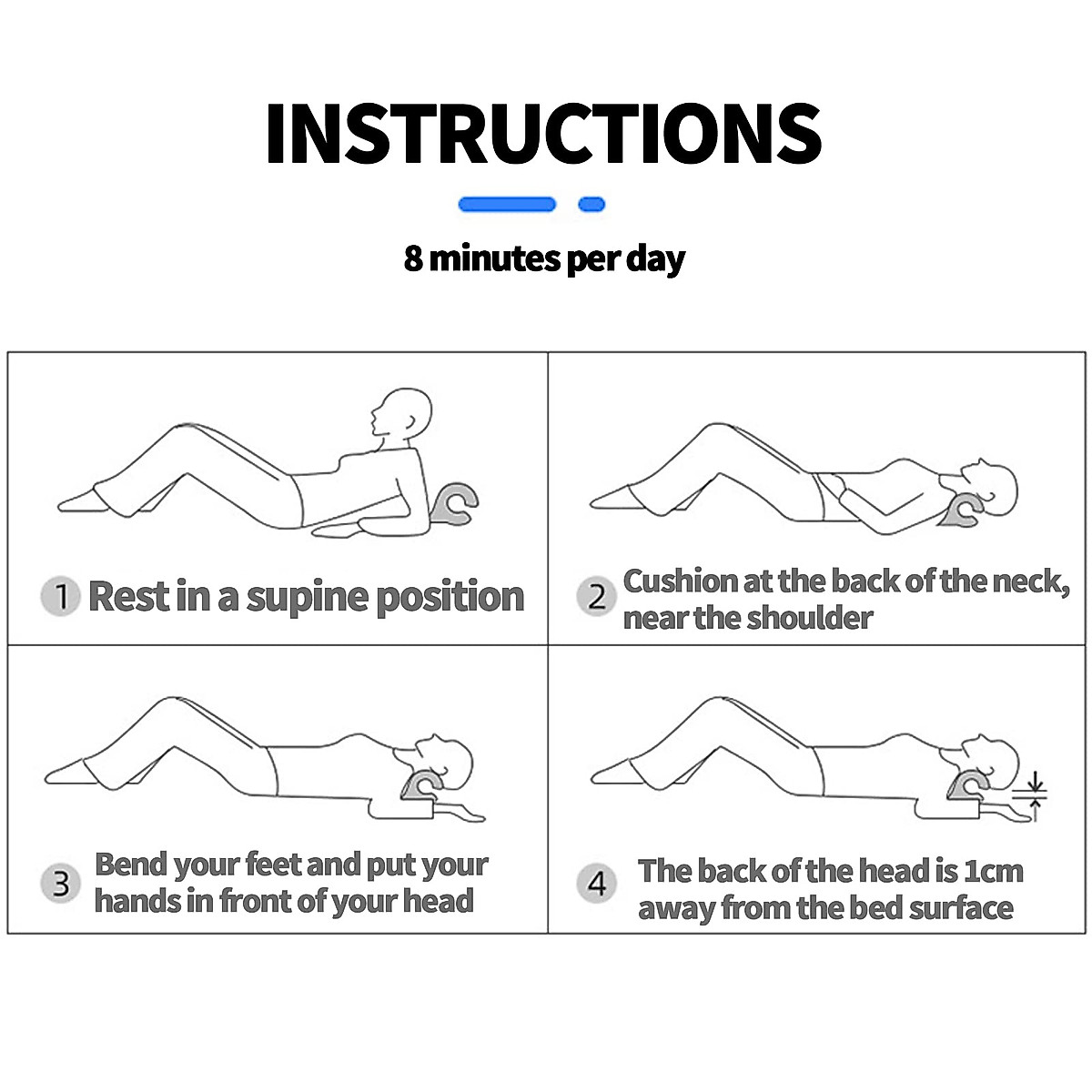 KellyKessa Neck and Shoulder Relaxer, neck hump corrector, Neck stretchers,cervical neck traction pillow, back massager for back pain spinal Relaxer for TMJ Pain Relief and neck stretcher (Blue)