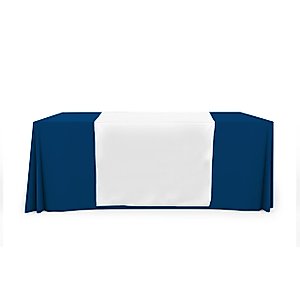 BannerBuzz Table Runner, Polyester Fabric, 170 GSM, Hot Knife Cut Finishing, Full Color, 1440DPI, Dye-Sublimation Printing (30" W X 72" H, White)