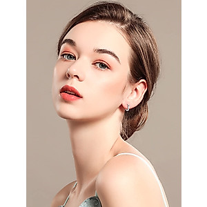 Silver Hoop Earrings Set for Women Sterlings Silver Hypoallergenic Star Earrings Heart Hoop Earrings Danity Cubic Zirconia Cartilage Huggie Hoop Earrings Set for Her Gifts for Birthday Christmas