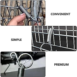 STOBOK 20PCS Metal Finger Spring Latch Hook Cage Door Spring Hook for Fixing Pet Wire Cage Door Rabbit Birds Bunny Rodents Guinea Pig Hamster Parrot Hedgehog