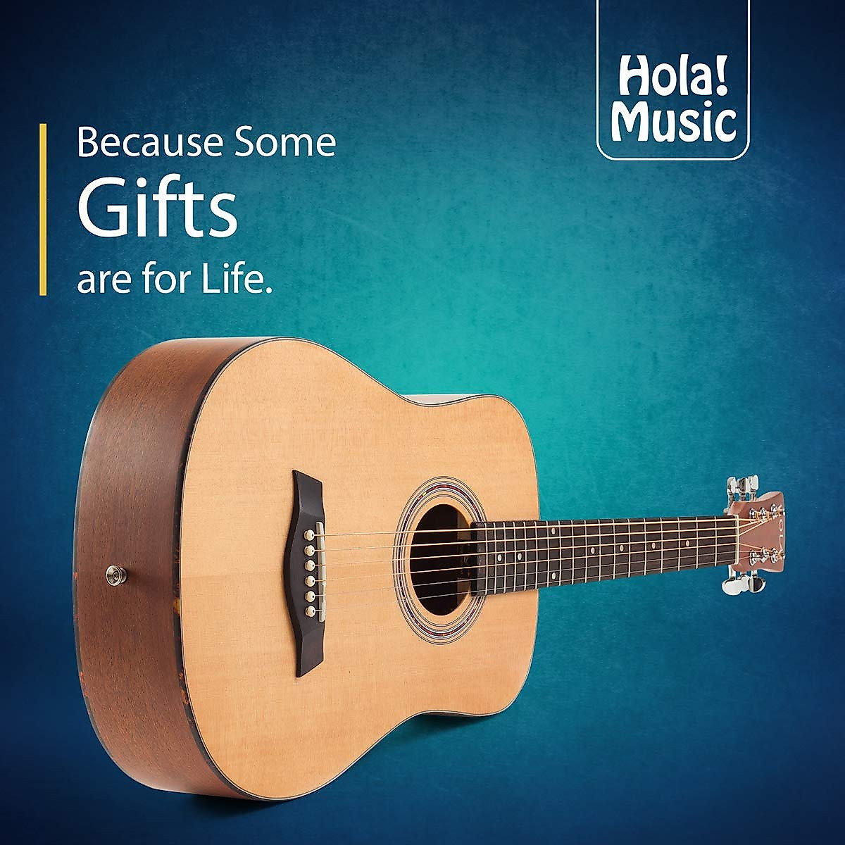 Hola! Music Acoustic Guitar Bundle for Beginners and Kids - 3/4 Size (36") Guitars - "Natural"