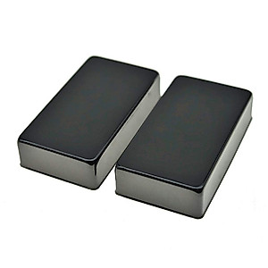 KAISH Set of 2 Sealed Humbucker Guitar Pickup Covers Brass Humbucker Pickup Cover No Holes Black