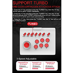 arVin Arcade Fight Stick Joystick Game Controller for iPhone iOS Android PC Fighting Stick for Nintendo Switch/PS3/PS4 Arcade Rocker Gamepad with Turbo & Marco for Emulators/Cloud/PS Remote Play/Steam