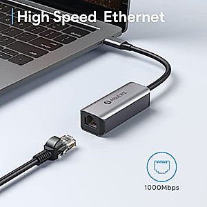 USB C to Ethernet Adapter, ABLEWE Type-C to RJ45 Gigabit Ethernet Adapter, Thunderbolt 3 to RJ45 LAN Network Adapter Compatible for MacBook Pro 2020/2019/2018/2017, MacBook Air, Dell XPS, Galaxy S20