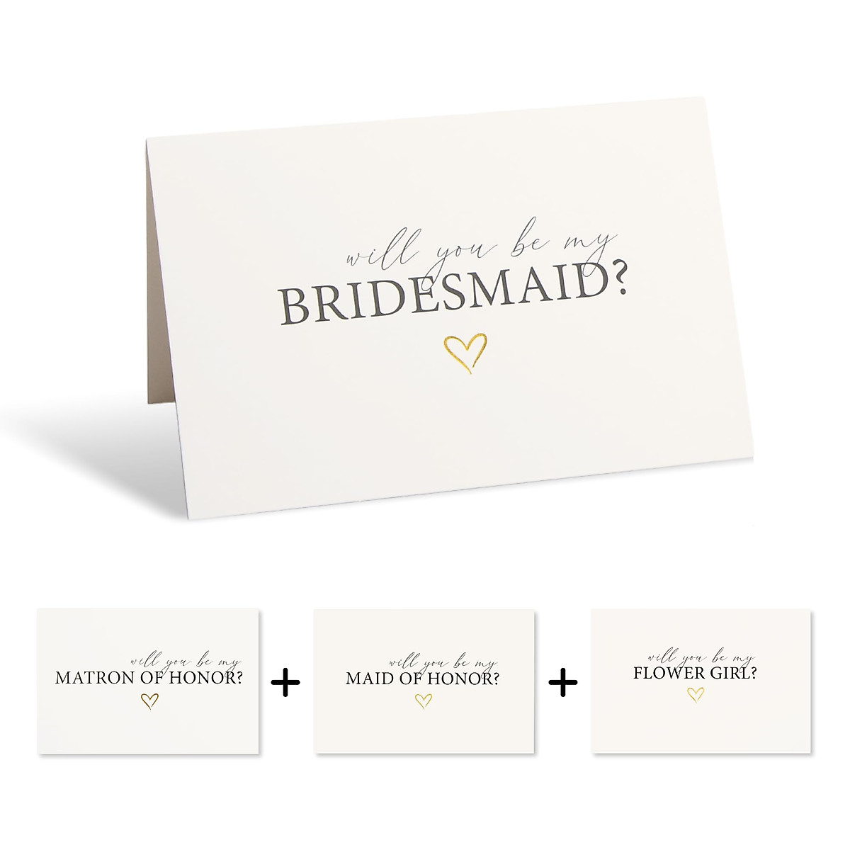 apearrie 12 Will You Be My Bridesmaid Card Set- 8 Bridesmaid Proposal Card, 2 Maid of Honor Cards, 1 Matron of Honor Card, 1 Flower Girl Card- Bridesmaid Proposal Cards with Gold Stickers