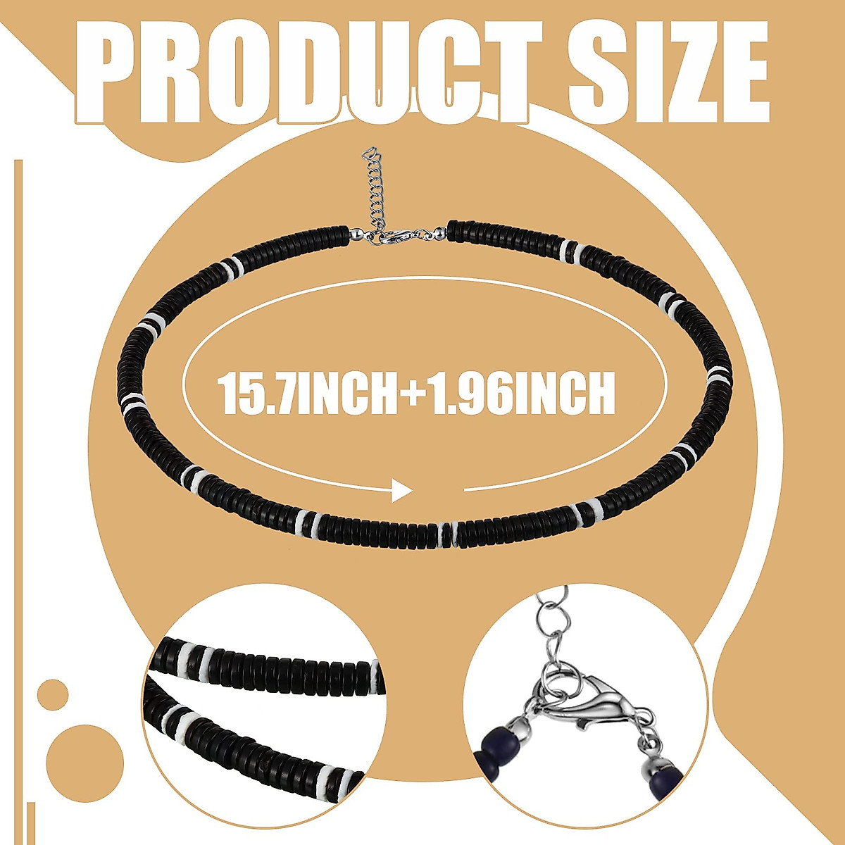 4 Pcs Puka Shell Necklace for Men Surfer Necklace Choker Beach Puka Choker Seashell Necklaces with Clam Chip Beads Xmas Gift (Elegant Color)