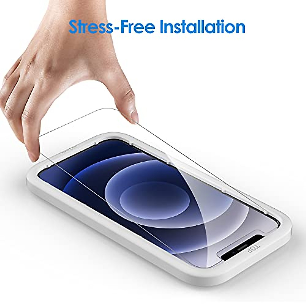 JETech Screen Protector Compatible with iPhone 12/12 Pro 6.1-Inch, Tempered Glass Film with Easy-Installation Tool, 2-Pack