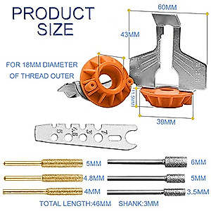 Chainsaw Sharpening Attachment Kit - 8Pcs Chain Saw Blade Teeth Sharpener Set with Angle Guide and Diamond Burr Grinding Stone Files, Drill Power Tool Accessories for Gardening Lawn Mower Chainsaw