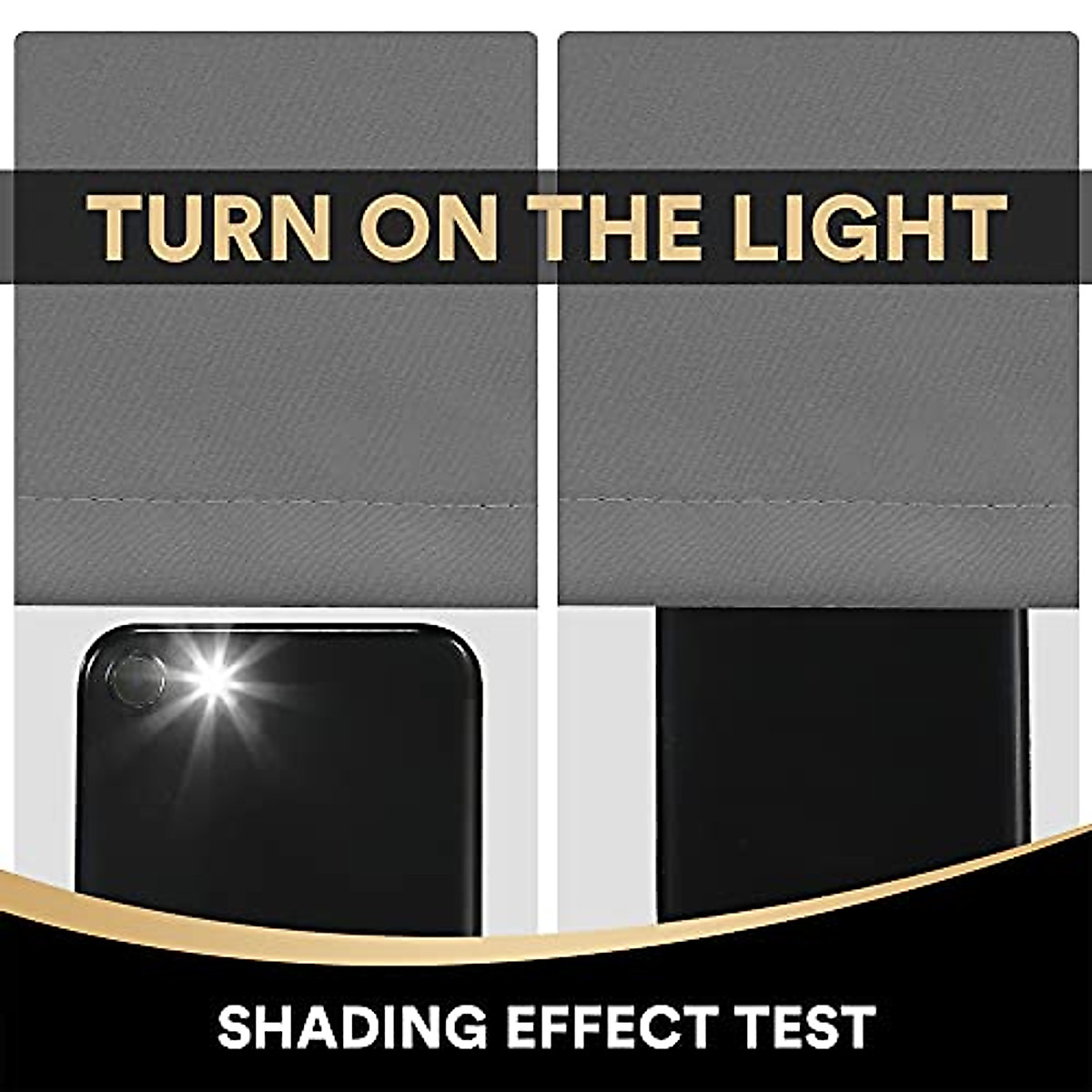 100% Blackout Curtains with Black Liner Backing Thermal Insulated Curtains for Living Room Noise Reducing Drapes for Patio Sliding Glass Door Durable Grommet Curtains 2 Panels (52x84 inch, Grey)