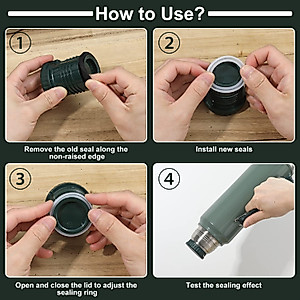 4pcs Replacement Gaskets for Stanley Cup, Silicone Seal Ring for Thermos Lid Compatible With Stanley Classic 20 oz 1.0 QT 1.5 QT 2 QT 2.5 QT Vacuum Bottle Stopper Transparent (White)