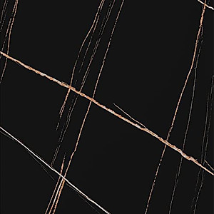 Zerifevni 5 Piece Dining Table Set, Dining Chairs Set of 4, Modern Kitchen Table Set Top with Slate Stone, Metal Base & Legs, Dining Room Table and Leather Chairs (Brown,1 Table with 4 Chairs)