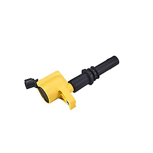 ENA 8 Yellow Ignition Coil Pack and Platinum Spark Plug Set Compatible with Lincoln Ford Expedition F150 F250 F350 F450 F550 Super Duty Mark Navigator 5.4L 6.8L Replacement for FD508 SP515 SP546 DG511