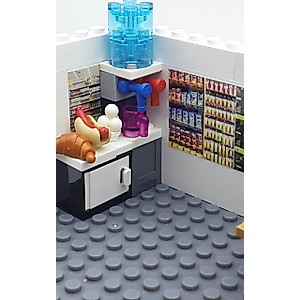 Building Bricks Toys City Town Village MOC Gas Station with Convenience Store 4 Fuel Gas Pumps Compatible with All Brands