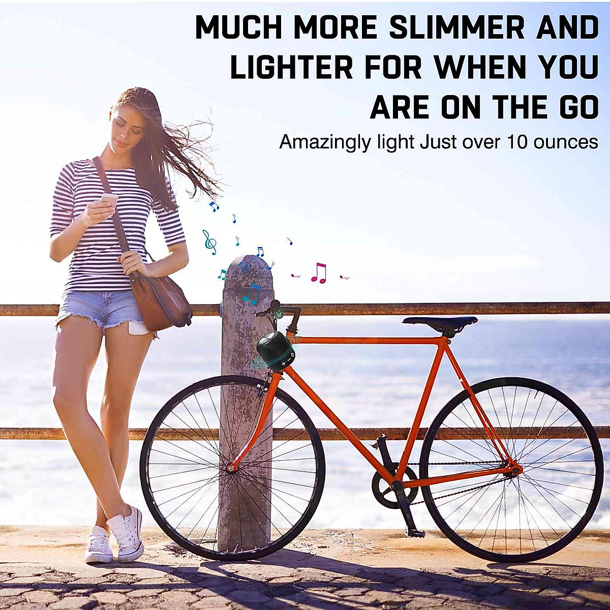 Bluetooth Speaker: Powerful Stereo Sound, IPX7 Waterproof, True Wireless Stereo Pairing, Portable Design, Latest Bluetooth V5.2 - Perfect for Blade A7, Beach, Outdoor, Home, Parties, Scooter - Black