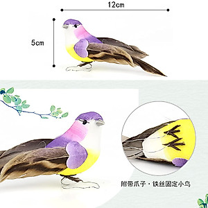 MAOMIA 12 Pcs Artificial Simulation Foam Bird Mini Feather Birds Ornaments DIY Craft for Home Garden Wedding Decoration Party Accessories