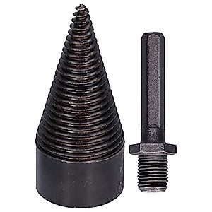 42mm Log Splitter Drill Bit, High‑Speed Wood Splitting Drill, Chopping Tool Steel for Electric Hammer Impact Drill(Hex Shank)