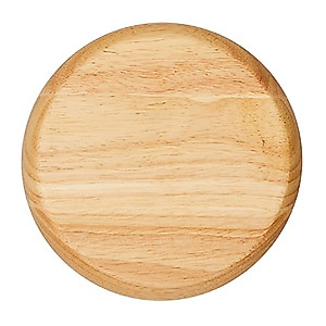 Ayesha Curry Kitchenware Pantryware Parawood Round Wooden Salt and Spice Box with Two Compartments, 17 Ounce, Brown