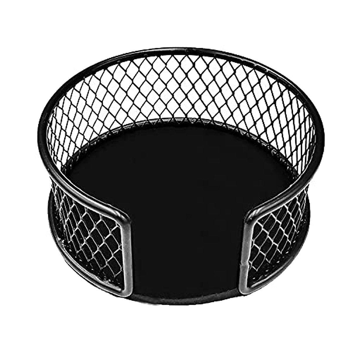 Round Metal Coaster Holder with Cork Paded Base, Black Minimalist Holder for 6PCS Ceramic Coasters of Upto 4" in Size