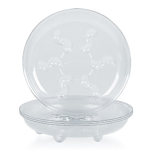 Idyllize 5 Pieces of 12 inch, Clear Thick Plastic Heavy Duty Sturdy Plant Saucer Drip Trays for pots (12")