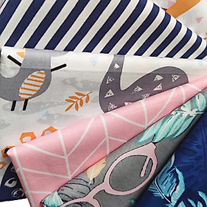 Mililanyo 6Pcs 18x22 inches Cotton Fabric Flamingo Pattern Fabric Fat Quarter Bundles Patchwork Printed Patterns Sewing Patchwork Precut Fabric for DIY Scrapbooking Artcraft (Flamingo)