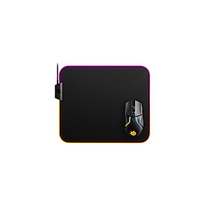 SteelSeries QcK Prism Cloth - Gaming Mouse Pad - 2 zones RGB lighting - Medium size