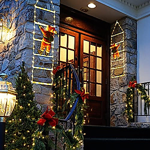 Toodour LED Christmas Light - Christmas Decorative Ladder Lights with Santa Claus, Christmas Decorations Lights for Indoor Outdoor, Window, Garden, Home, Wall, Xmas Tree Decor (2.5FT, Warm White)