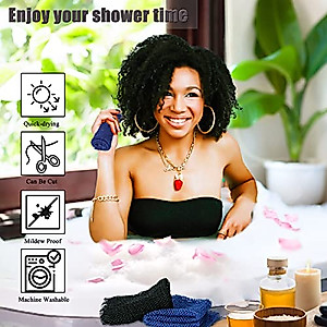 African Net Sponge, 2 Pieces African Exfoliating Net, Premium Nylon African Bathing Sponge Net, African Wash Net for Daily Back Body Scrub Scrubber Shower Net (Black, Blue)
