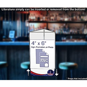 10 Pack Sign Holder Multi Sided 4 x 6 Inch Clear Acrylic Counter Signage Display Accommodates 3 Images for Bars Restaurants and Nightclubs by Marketing Holders
