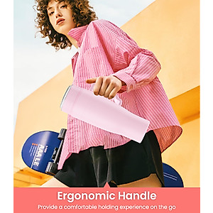 Portable Blender,MoKo 300W Portable Blender for Shakes and Smoothies,22 oz Personal Blender,Smoothie Blender with 6 Blades,BPA Free,USB Rechargeable,Handle and Straw Lid, Blender for Anywhere, Pink