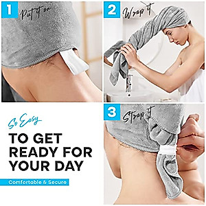 Luxe Beauty Microfiber Hair Towel Wrap – Absorbent Microfiber Hair Towels for Women Long Hair - Hair Drying Towels Microfiber Towel for Hair Wrap for Long Hair -Perfect Curly Hair Towel for Plopping