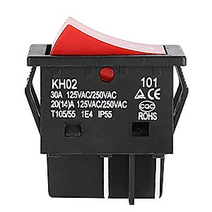 Rocker Switch,30A Welder Welding Machine 4-Pin Boat Type ON/Off Rocker Switch 120VAC/250VAC Easy to Control The On-Off of Electric Equipment (1pcs)